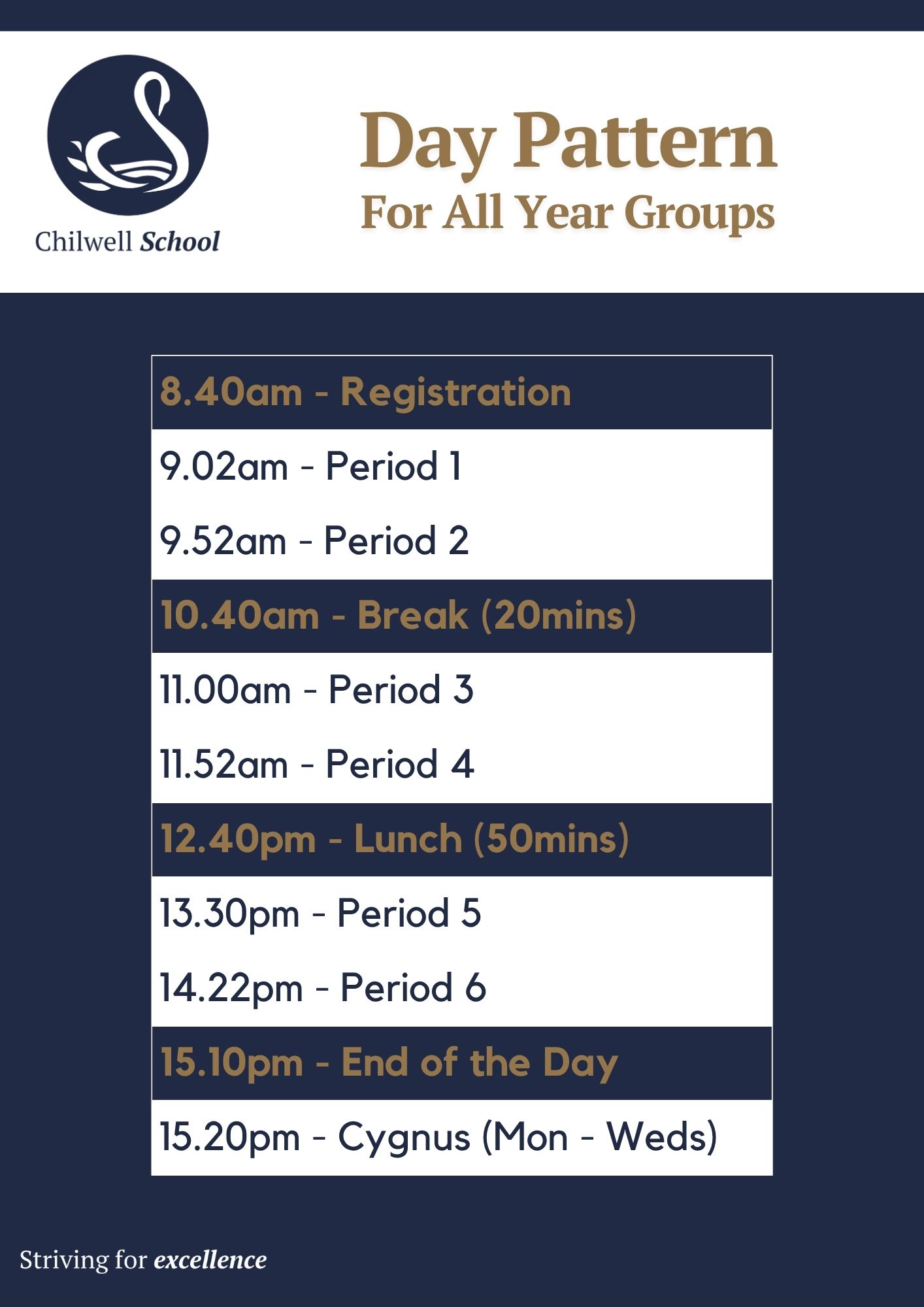 Holiday Dates and School Day - Chilwell School